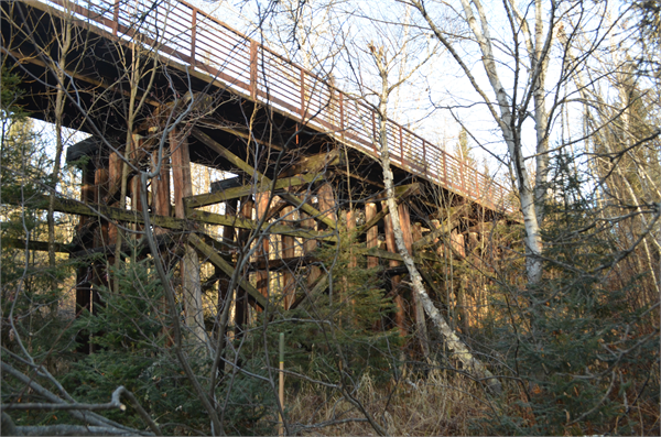 Former railroad corridor over Peshtigo River, 465 ft south of CTH O ...