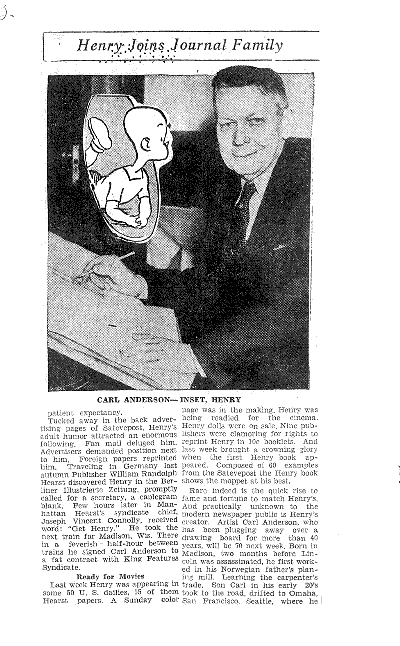 Carl Anderson's henry to perform in journal | Newspaper Article ...