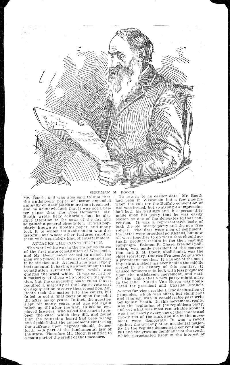 Sherman M. Booth's work | Newspaper Article/Clipping | Wisconsin ...