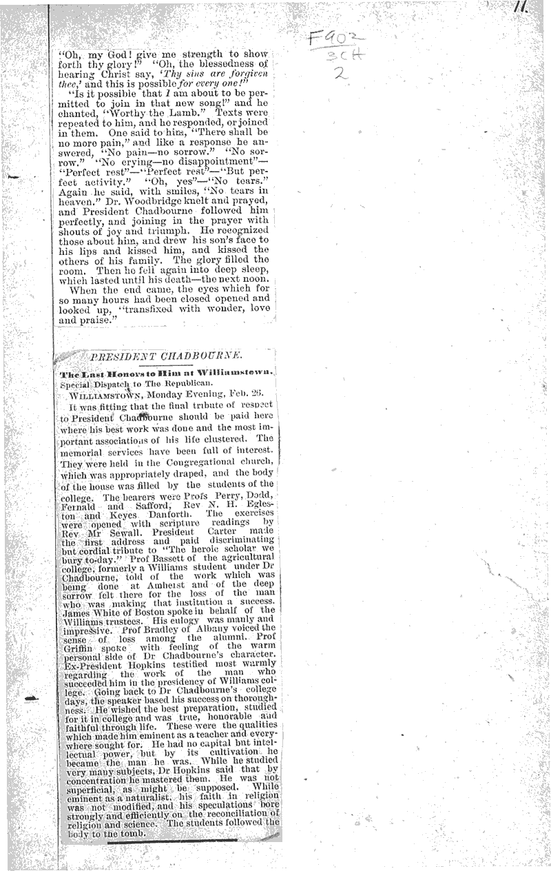 Death of Paul A. Chadbourne | Newspaper Article/Clipping | Wisconsin ...