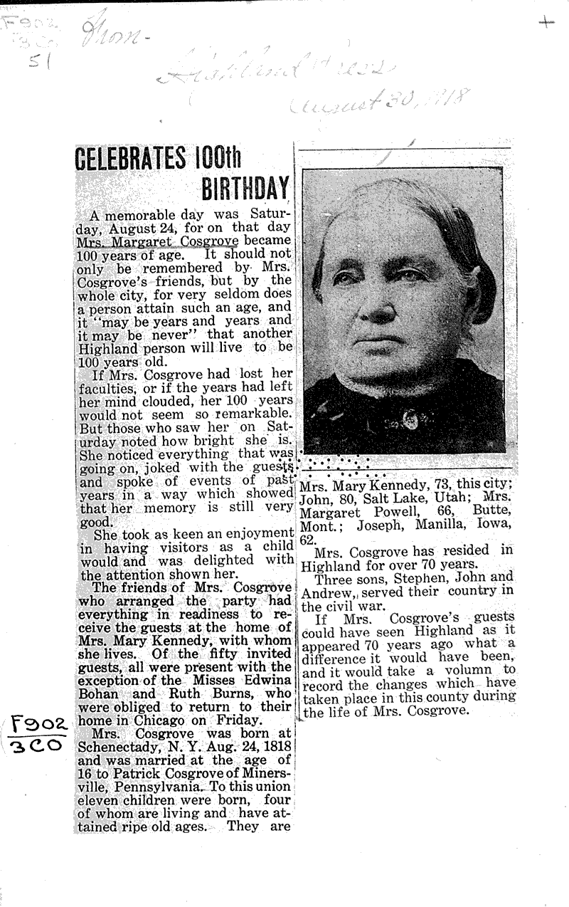 Celebrates 100th birthday | Newspaper Article/Clipping | Wisconsin ...