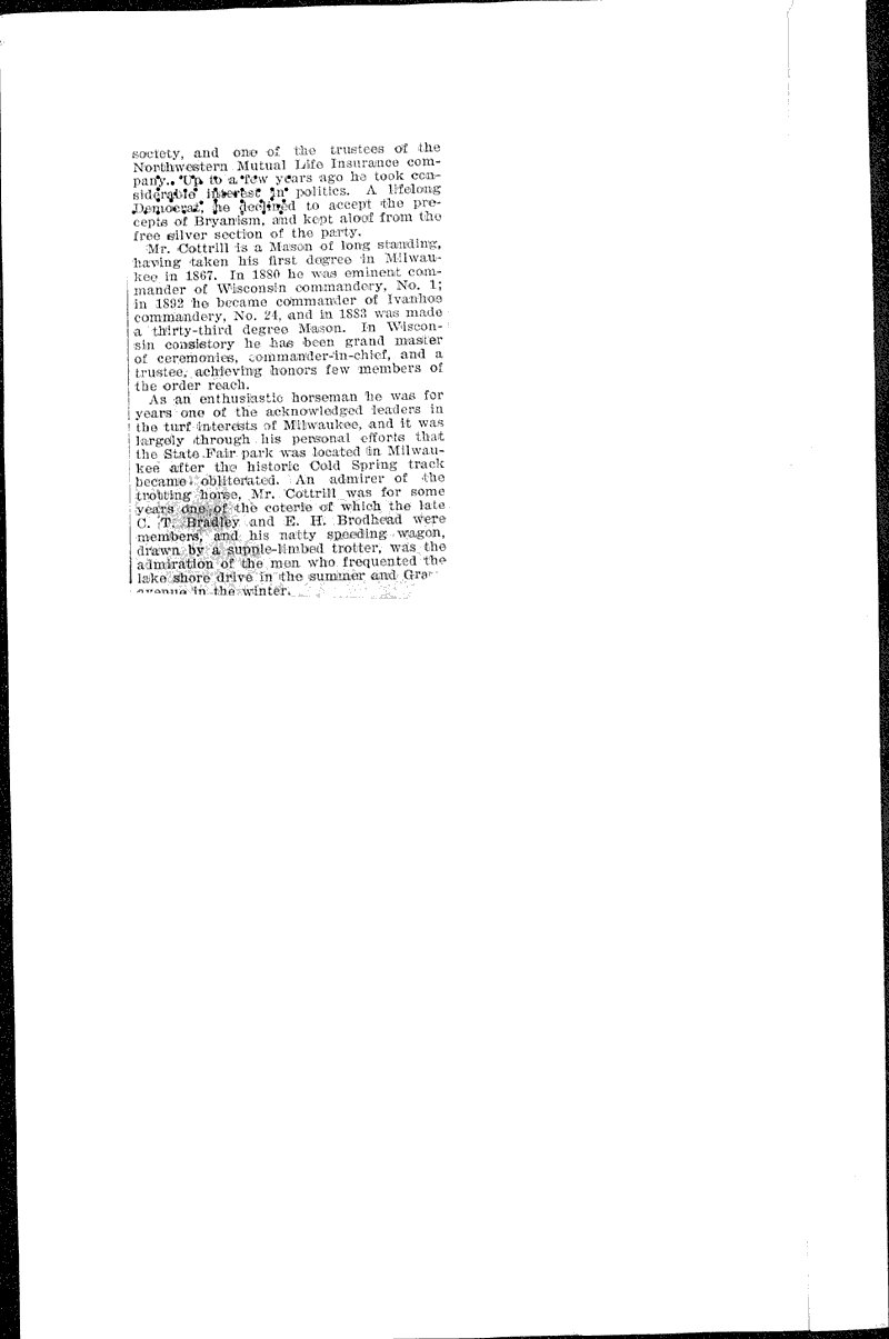 Charles m. cottrill | Newspaper Article/Clipping | Wisconsin Historical ...