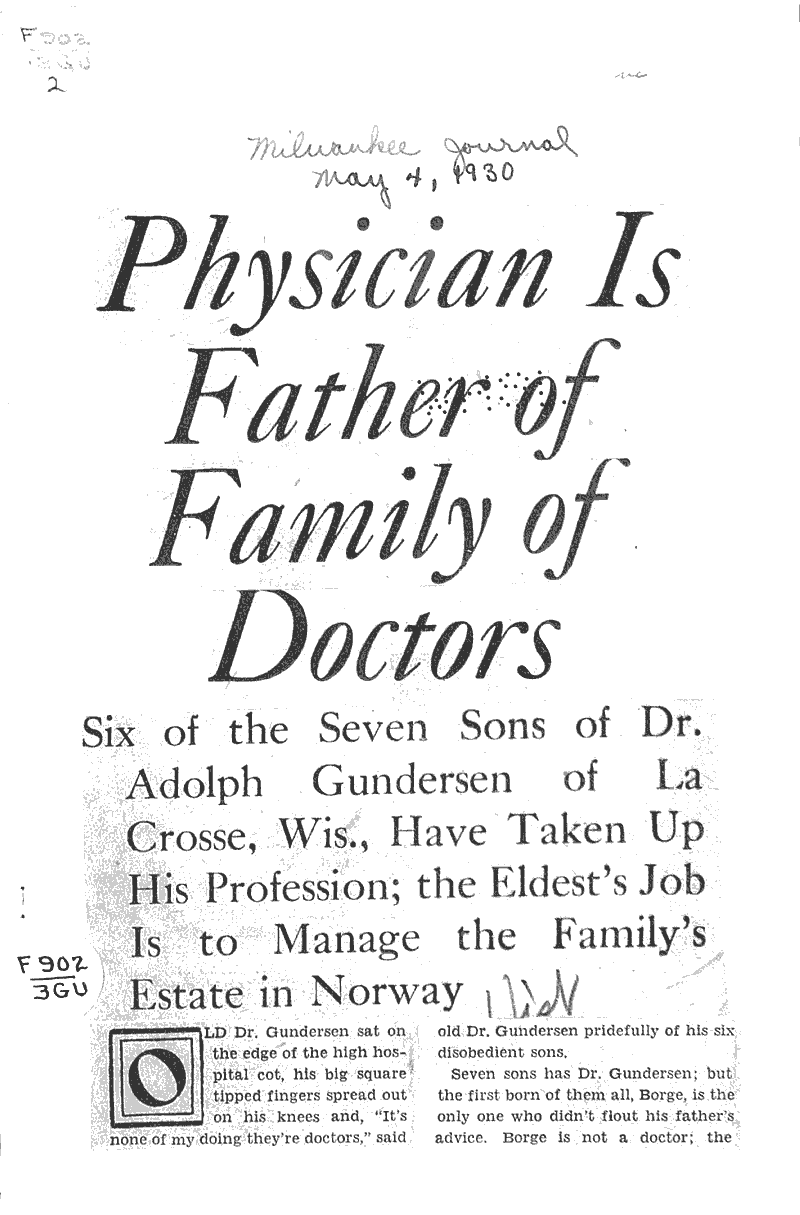 Physician is father of family of doctors | Newspaper Article/Clipping ...
