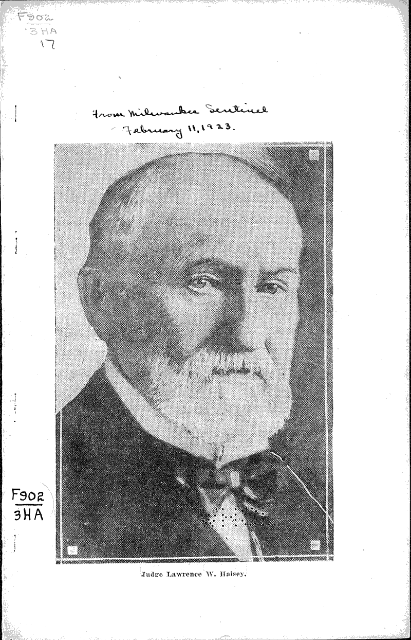 Judge Lawrence W. Halsey | Newspaper Article/Clipping | Wisconsin ...