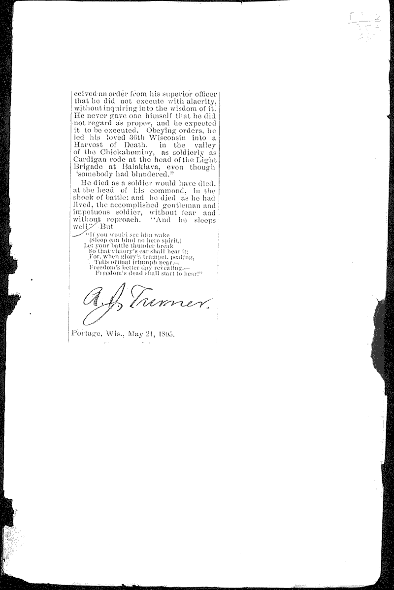 Col. Frank A. Haskell | Newspaper Article/Clipping | Wisconsin ...