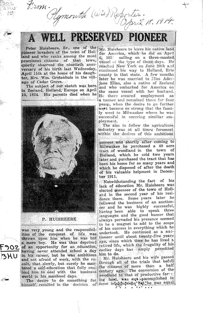 A well preserved pioneer | Newspaper Article/Clipping | Wisconsin ...