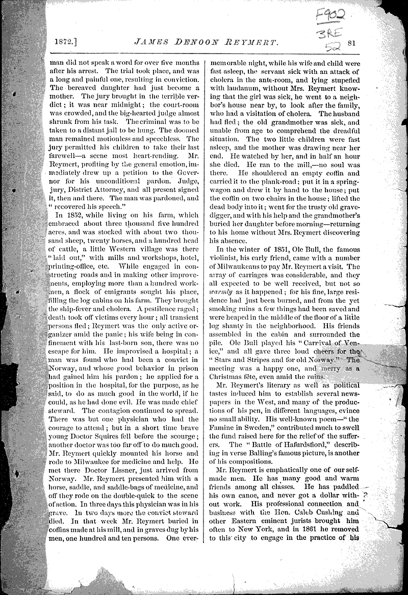 James Denoon Reymert | Newspaper Article/Clipping | Wisconsin ...