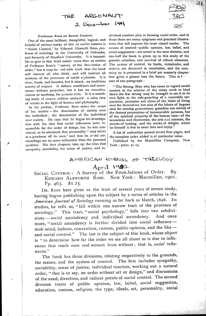 Social control: a survey of the foundations of order | Newspaper ...