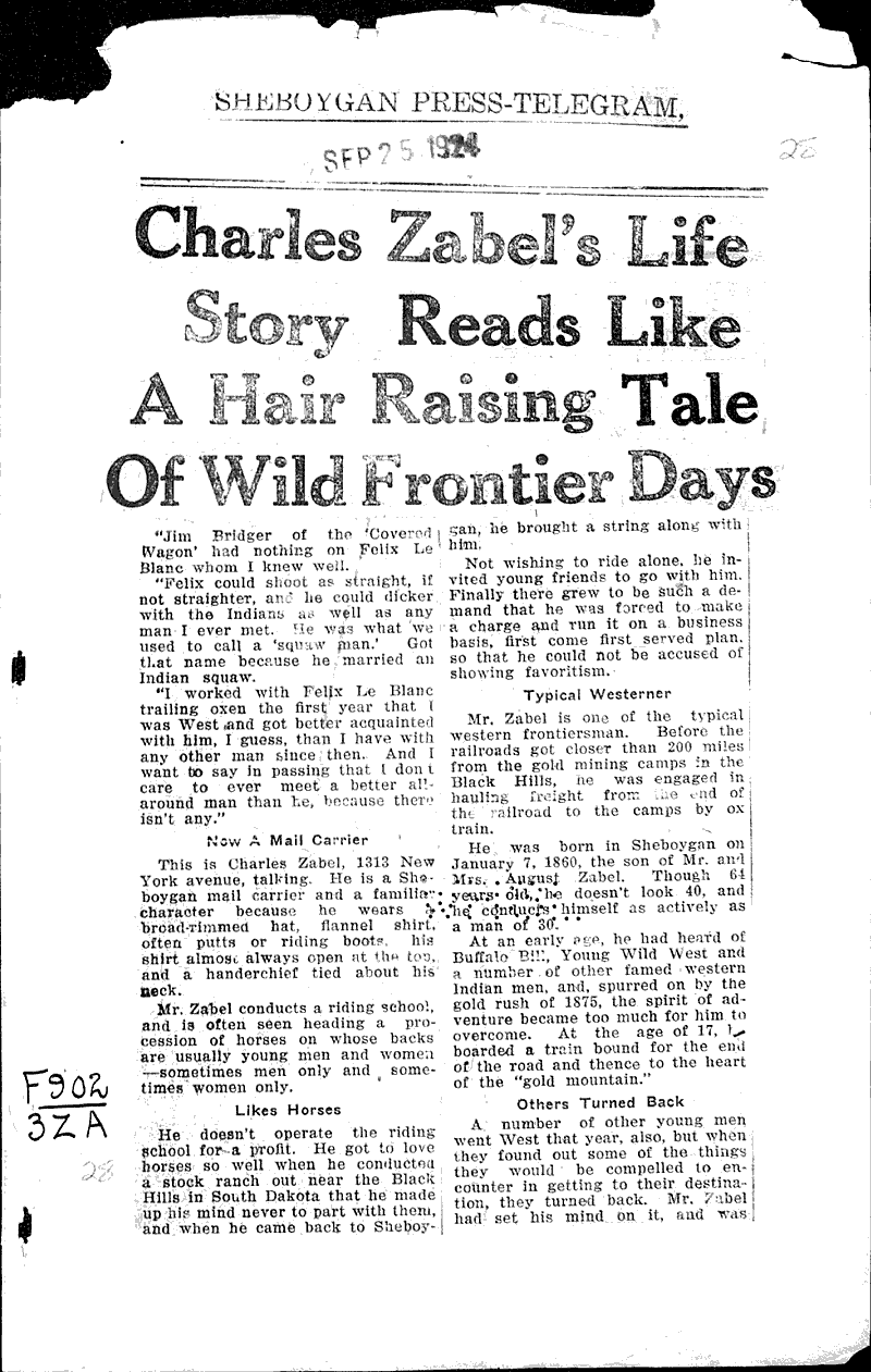 Charles zabel's life story reads like a hair raising tale of wild ...