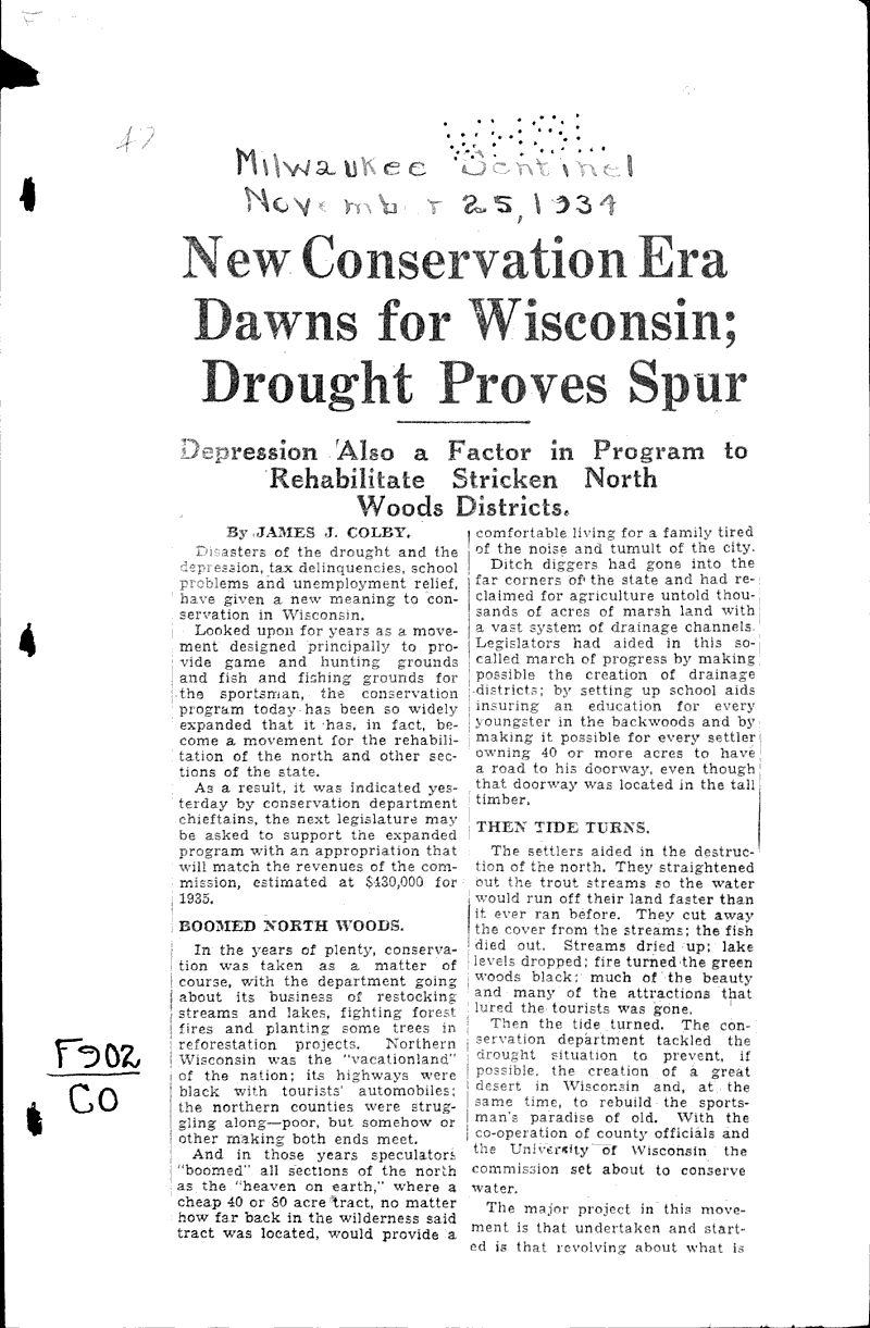 New conservation era dawns for Wisconsin; drought proves spur ...