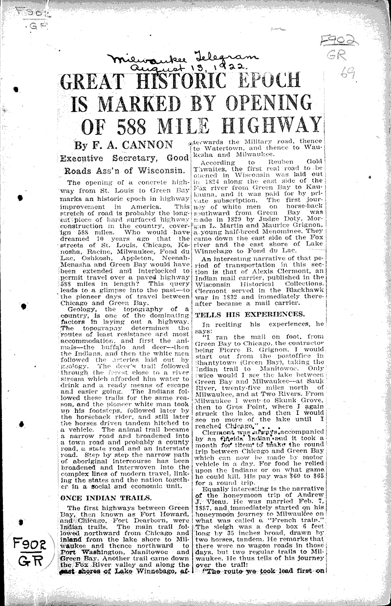 Great historic epoch is marked by opening of 588 mile highway ...