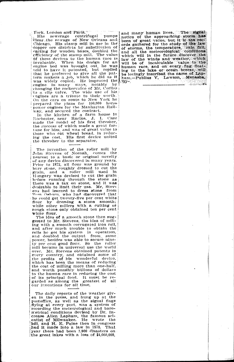 Wisconsin inventions lead | Newspaper Article/Clipping | Wisconsin ...