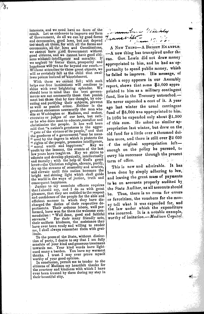 A new thing - a bright example | Newspaper Article/Clipping | Wisconsin ...