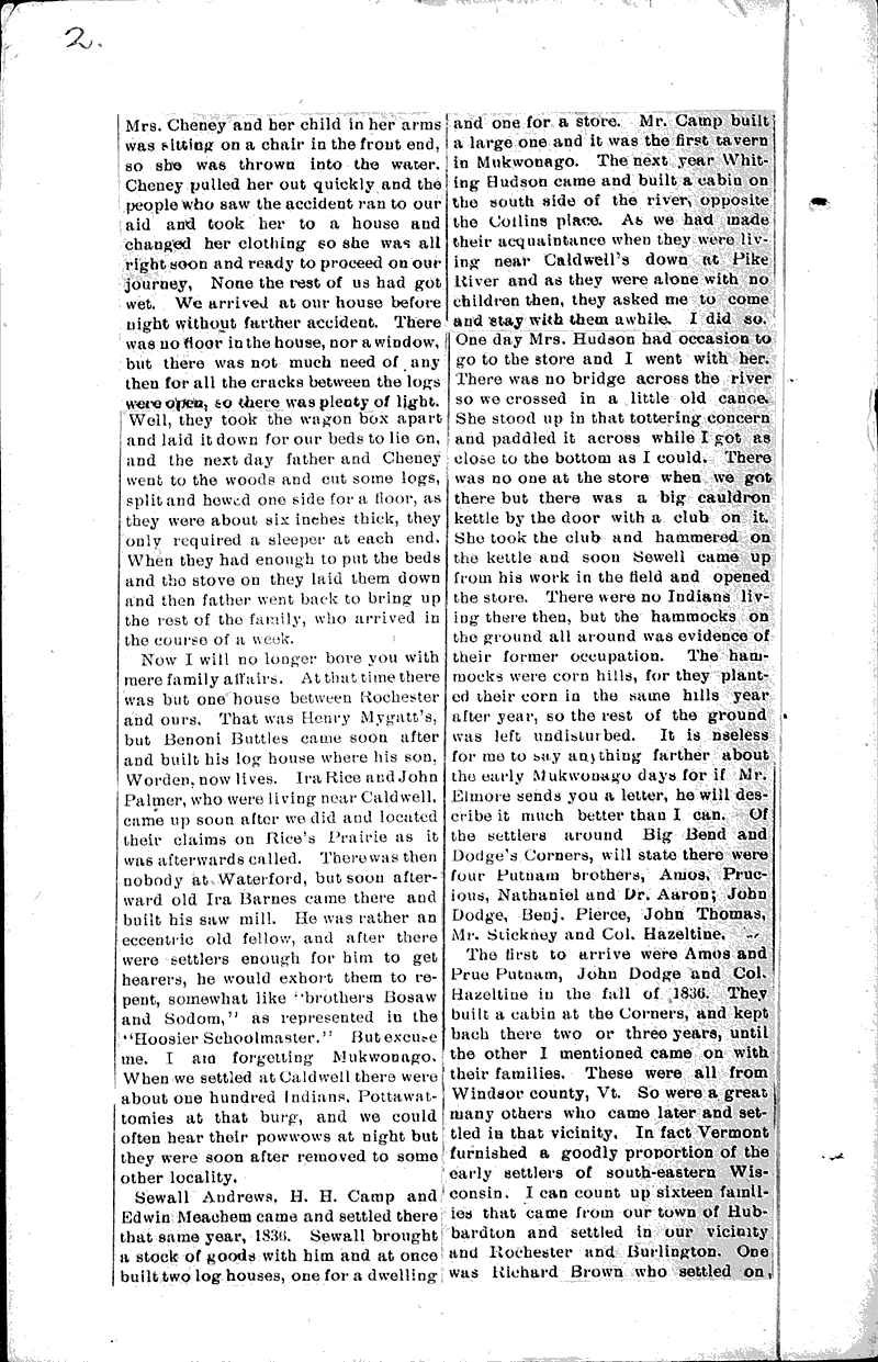 Early reminiscences | Newspaper Article/Clipping | Wisconsin Historical ...