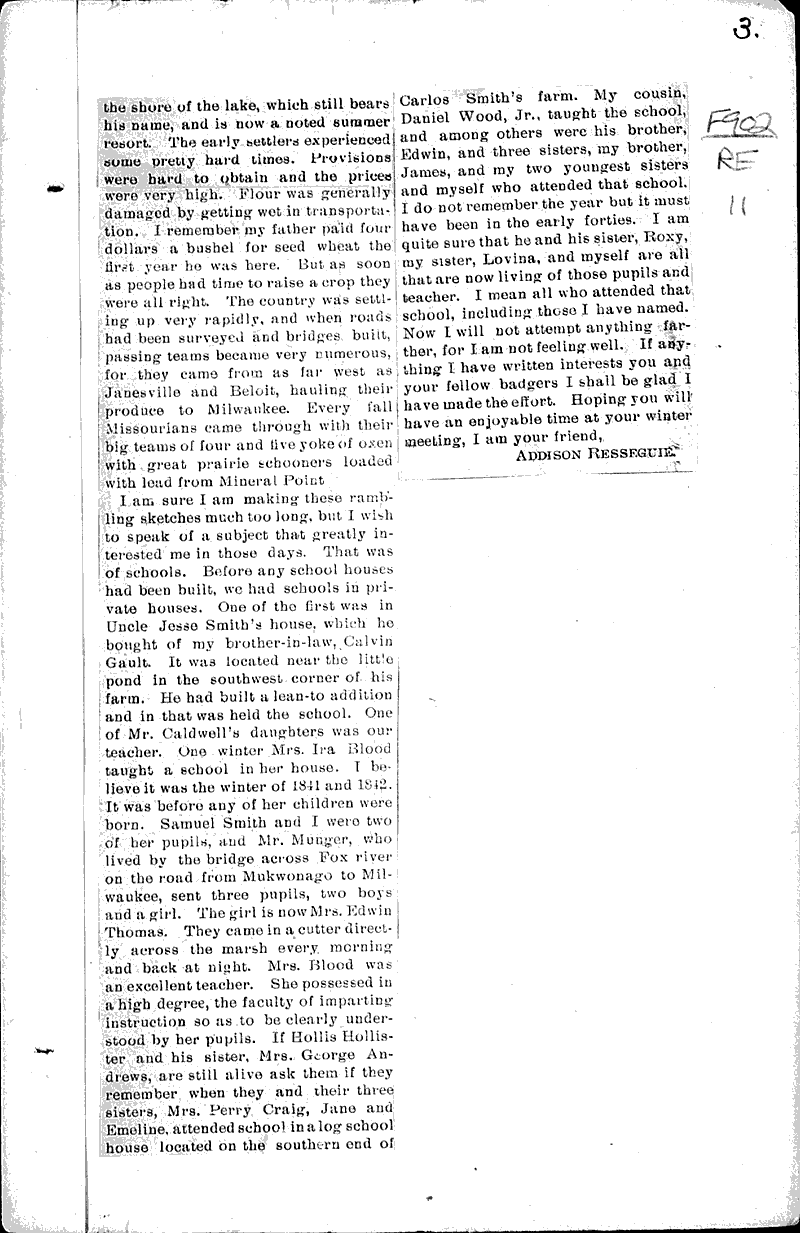 Early reminiscences | Newspaper Article/Clipping | Wisconsin Historical ...