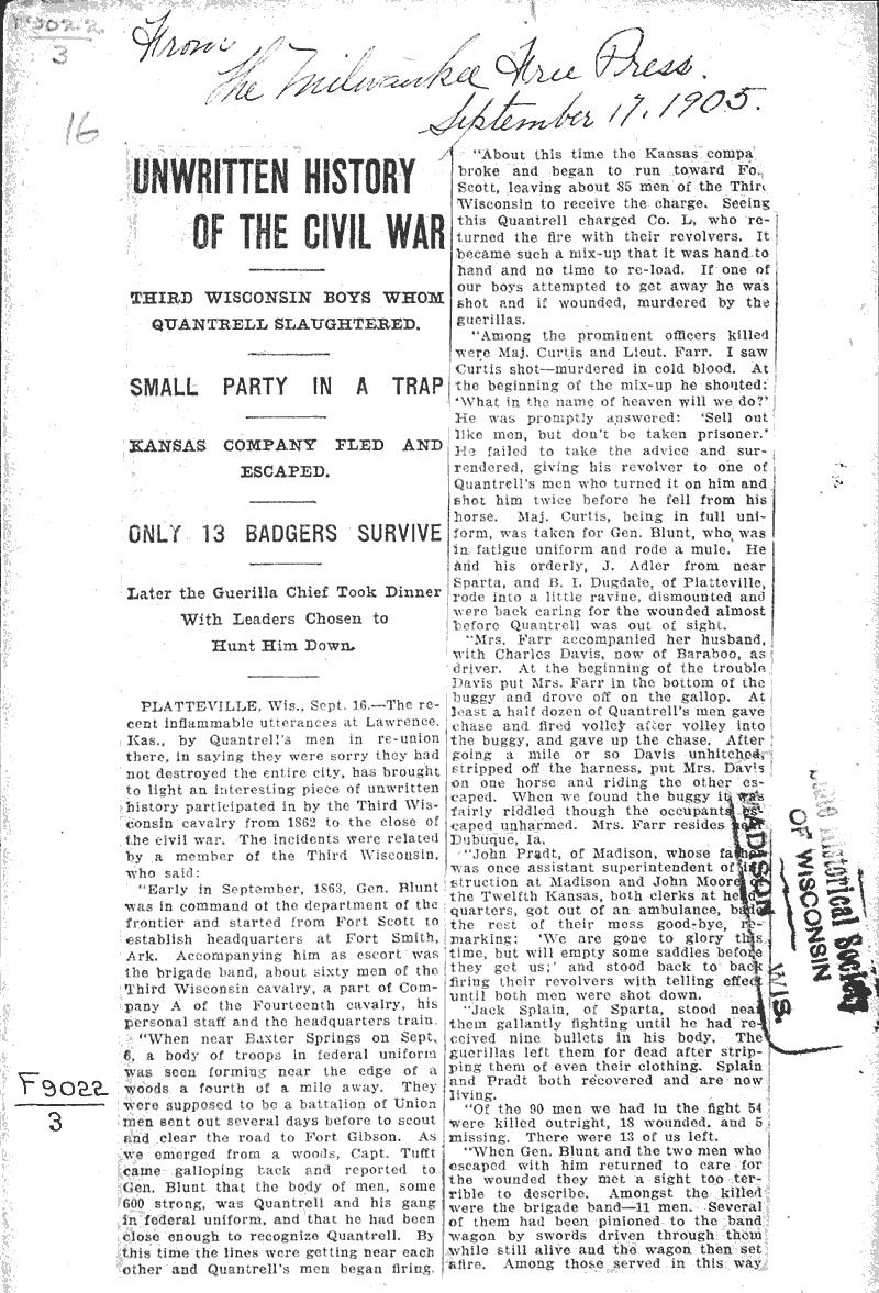 Unwritten history of the Civil War | Newspaper Article/Clipping ...
