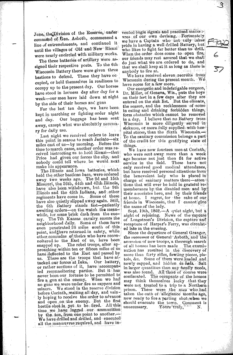 Army correspondence | Newspaper Article/Clipping | Wisconsin Historical ...