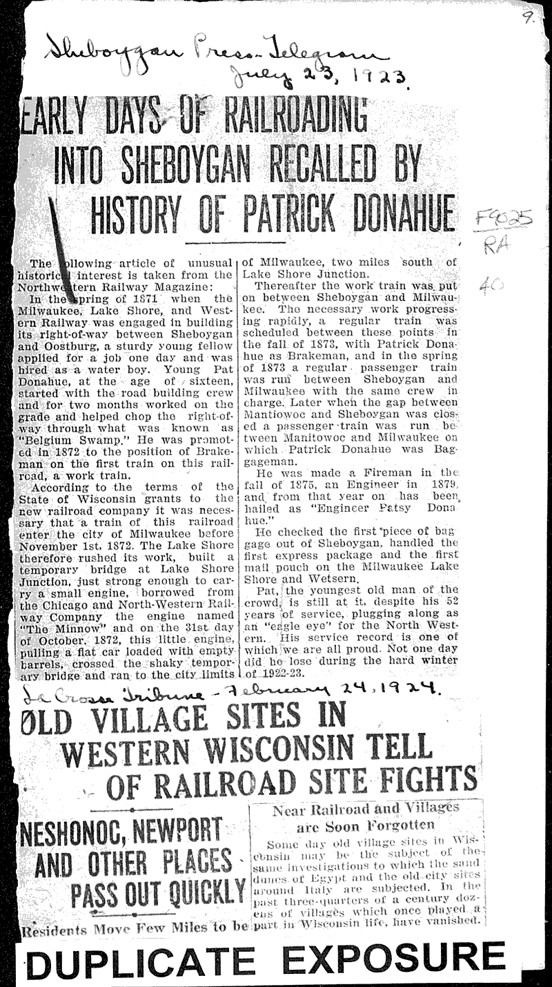 First railway passanger train entered city November 15, 1871 ...