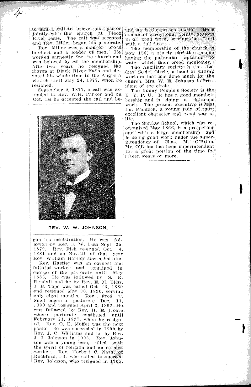 Church work of Augusta | Newspaper Article/Clipping | Wisconsin ...
