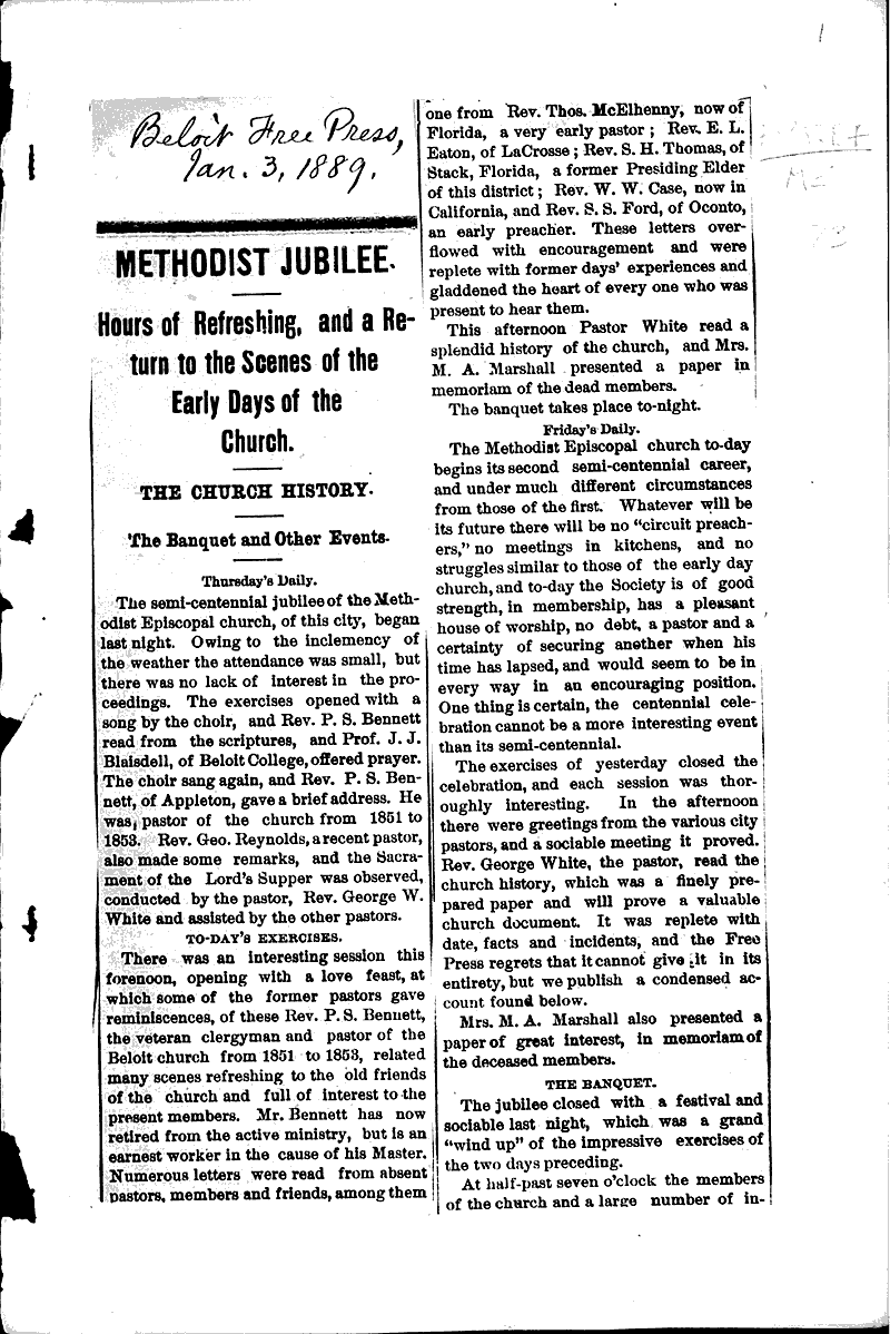 Methodist jubilee | Newspaper Article/Clipping | Wisconsin Historical ...