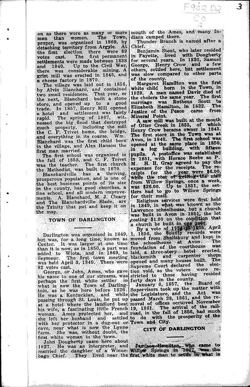 City of Darlington | Newspaper Article/Clipping | Wisconsin Historical ...
