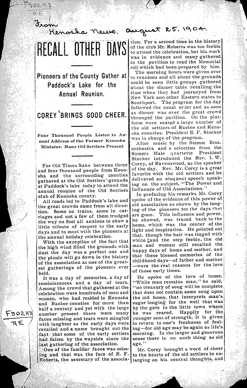 Recall other days | Newspaper Article/Clipping | Wisconsin Historical ...