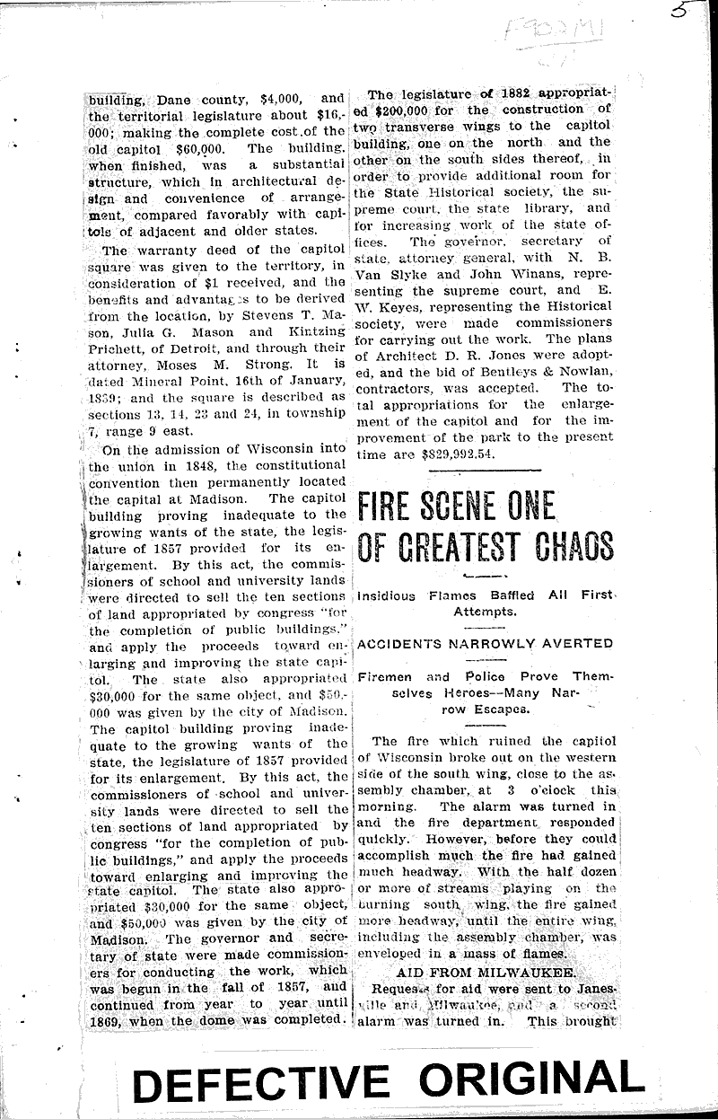 Fire scene one of greatest chaos | Newspaper Article/Clipping ...