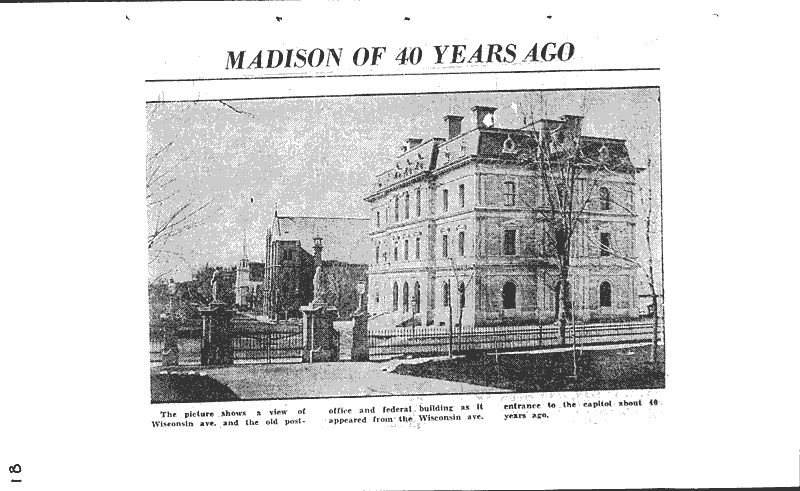 Postmaster Devine gets picture of old time Madison postoffice ...