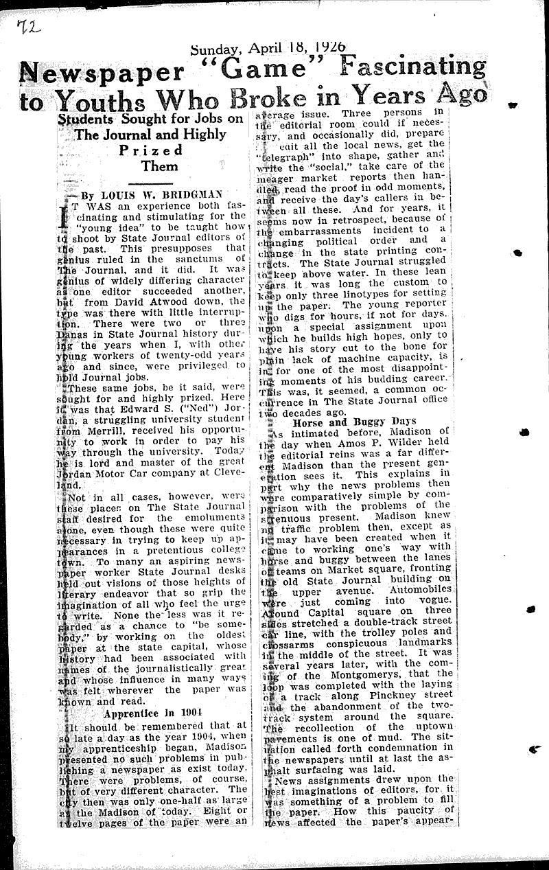 Newspaper "game" fascinating to youths who broke in years ago ...