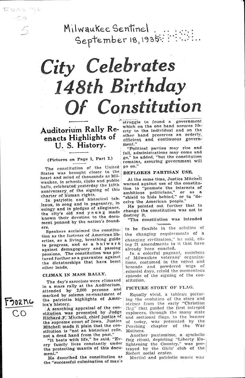 City celebrates 148th birthday of constitution | Newspaper Article ...