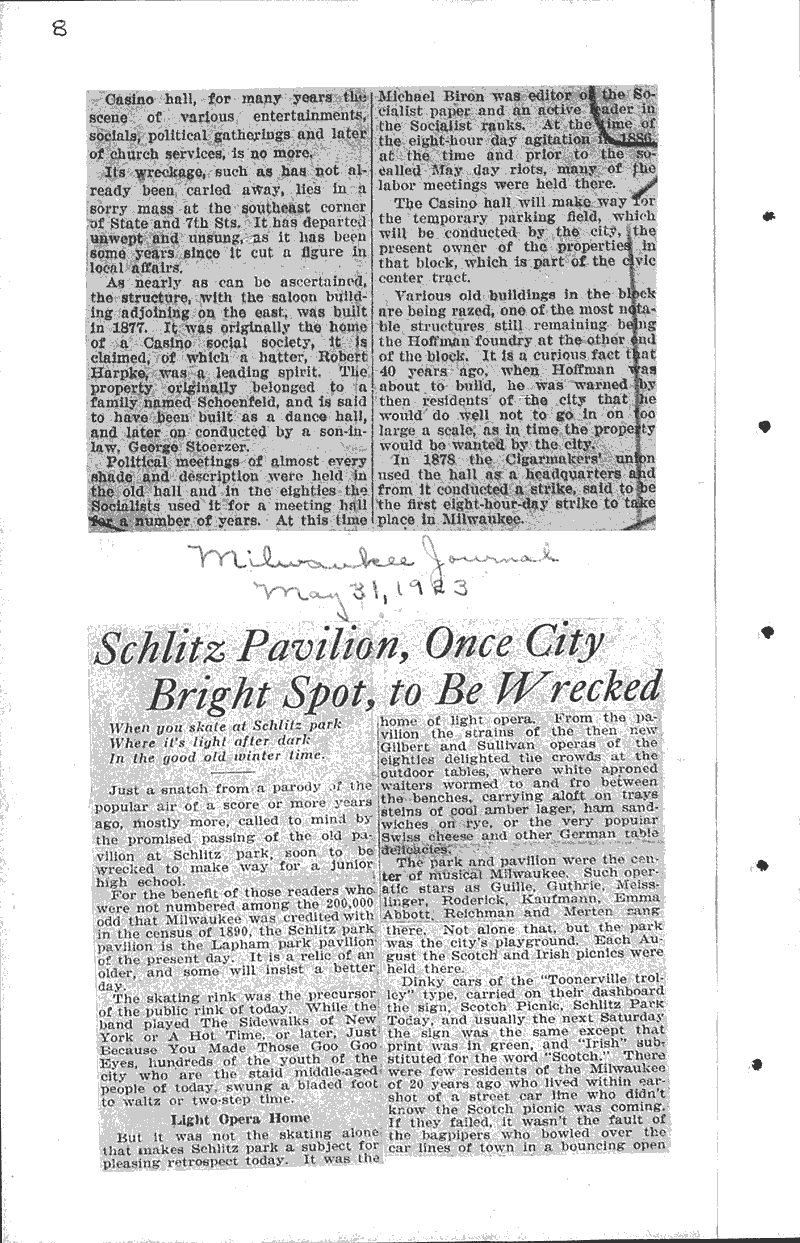 Schlitz pavilion, once city bright spot, to be wrecked | Newspaper ...