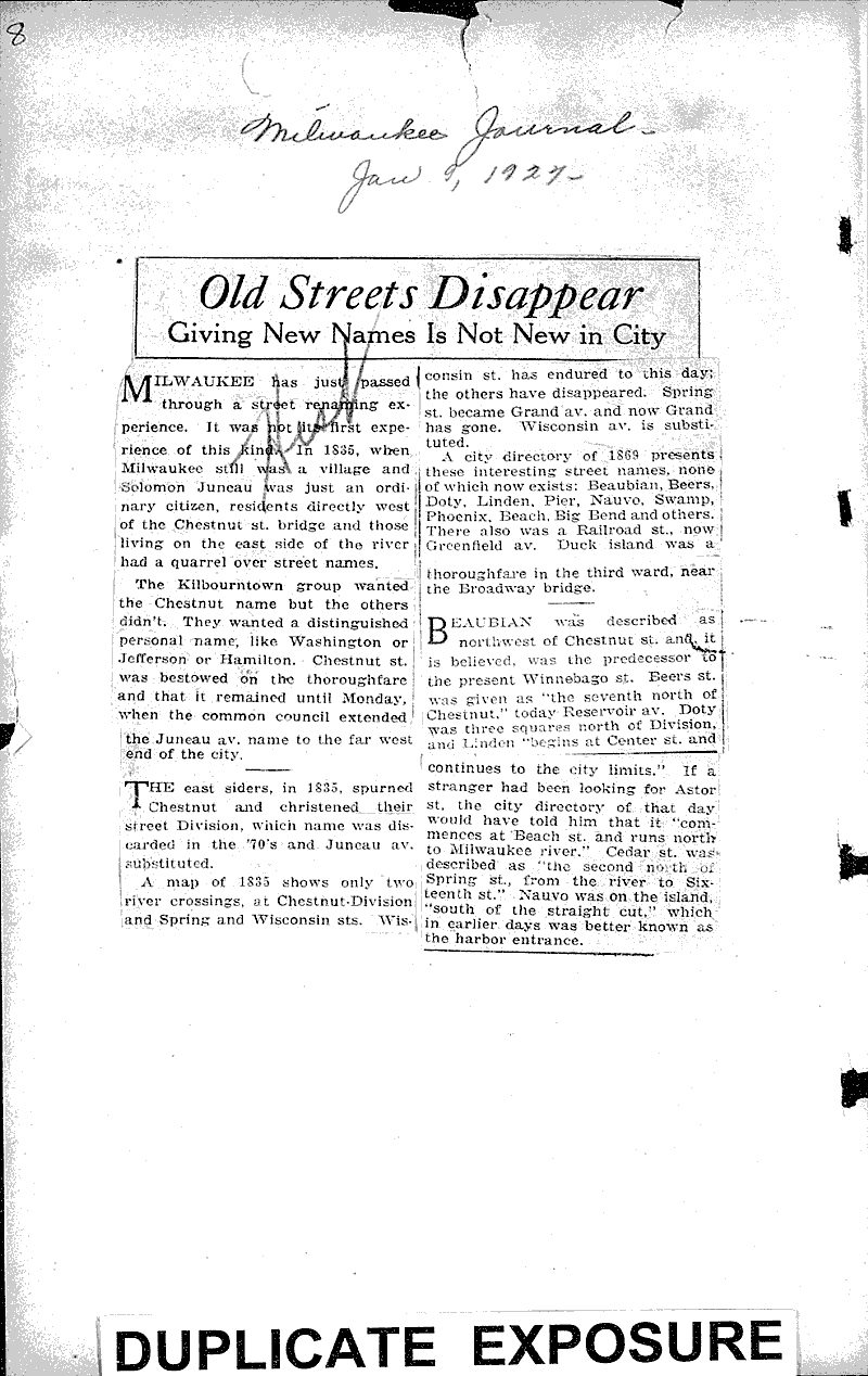 Old streets disappear | Newspaper Article/Clipping | Wisconsin ...
