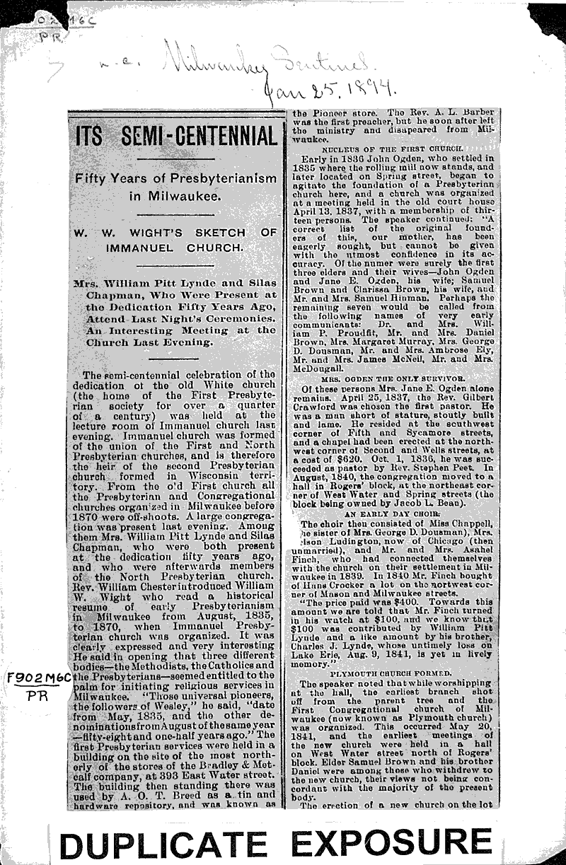 Its semi-centennial | Newspaper Article/Clipping | Wisconsin Historical ...
