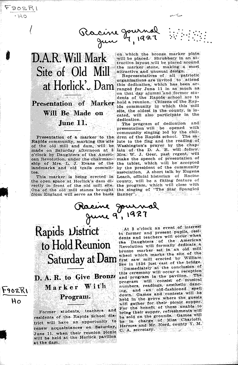 Rapids district to hold reunion saturday at dam | Newspaper Article ...