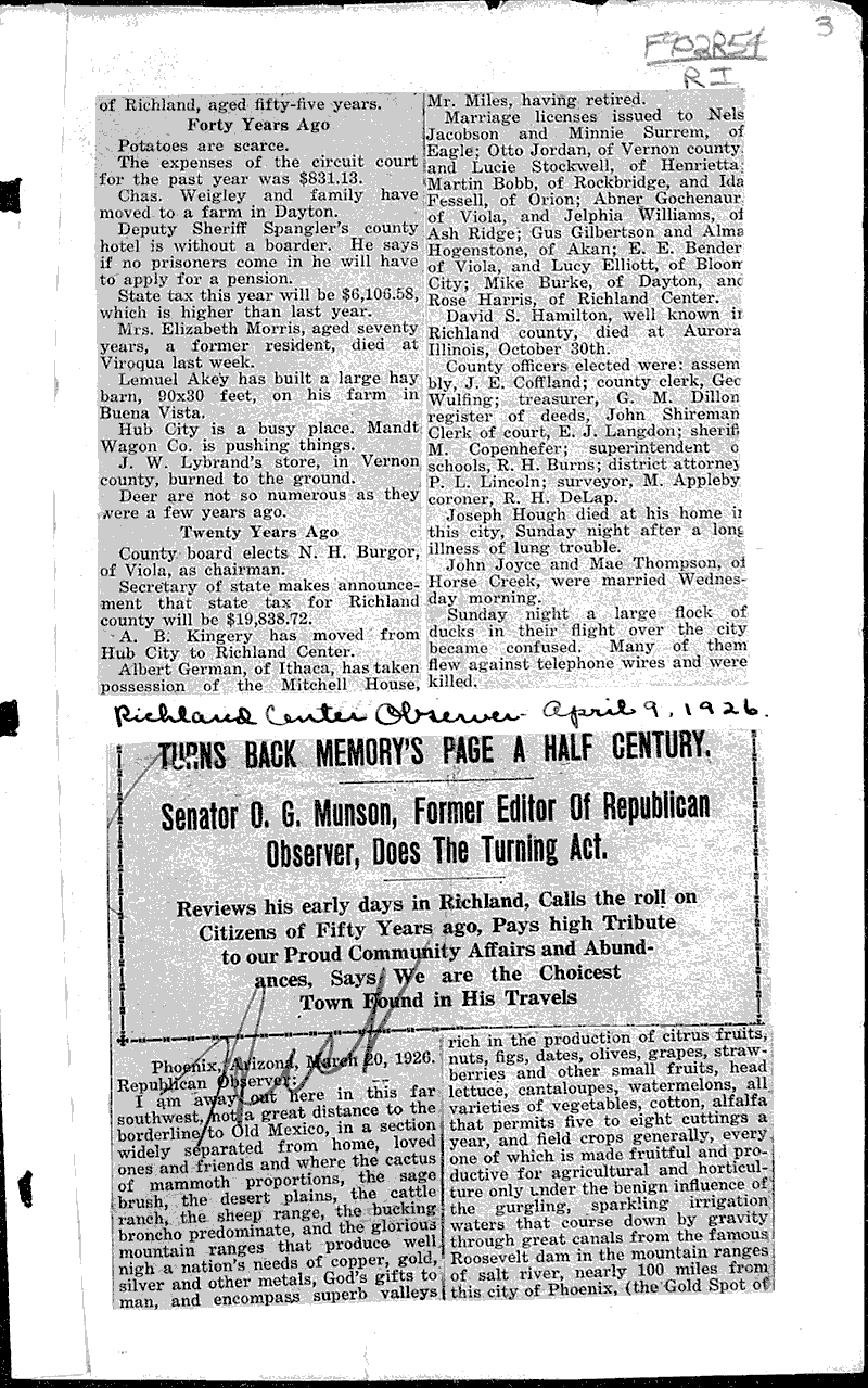 The news of years ago | Newspaper Article/Clipping | Wisconsin ...