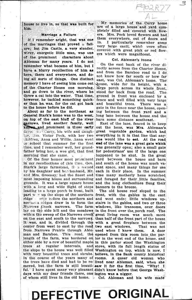 Recollections of Ableman in the early days | Newspaper Article/Clipping ...