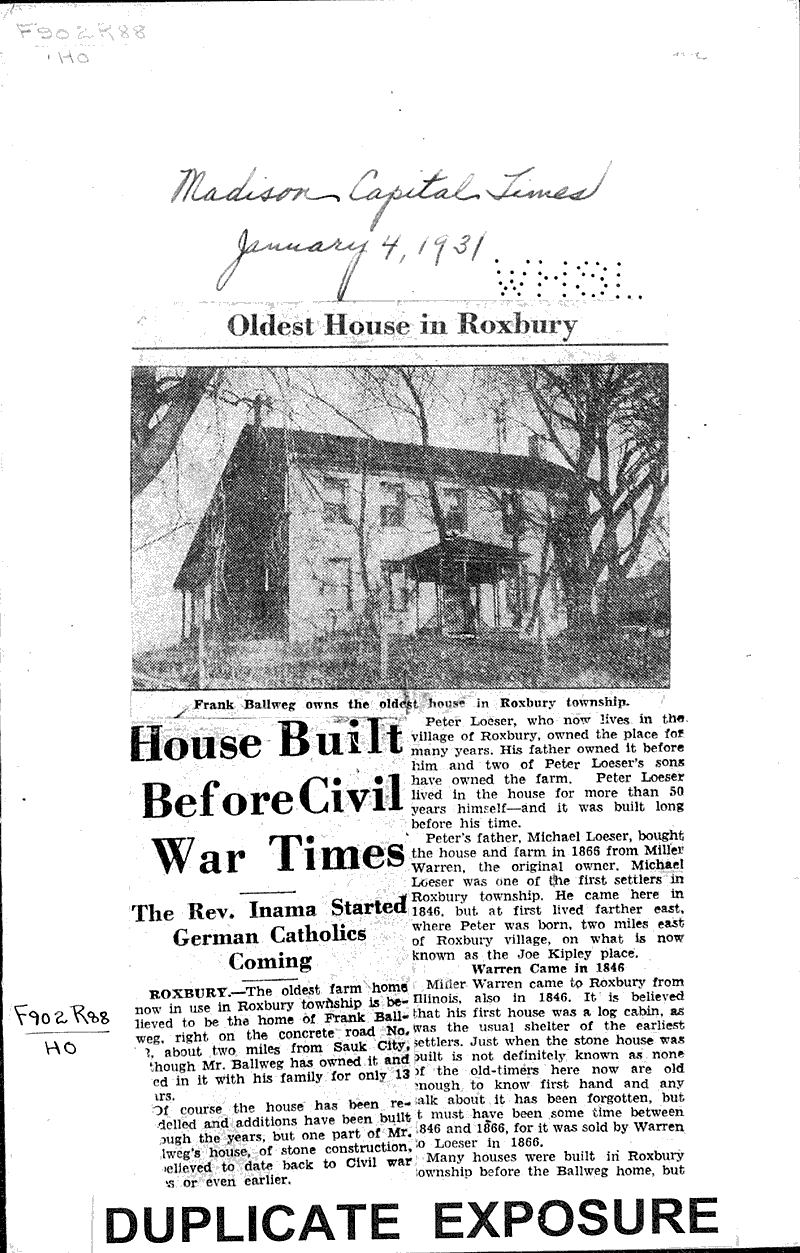 House built before Civil War times | Newspaper Article/Clipping ...