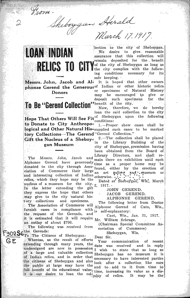 Visit old indians | Newspaper Article/Clipping | Wisconsin Historical ...