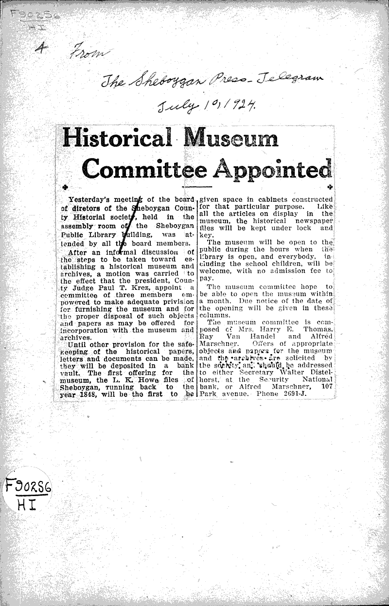 County Historical Society To Establish Museum In Public Library county-historical-society-to-establish-museum-in-public-library