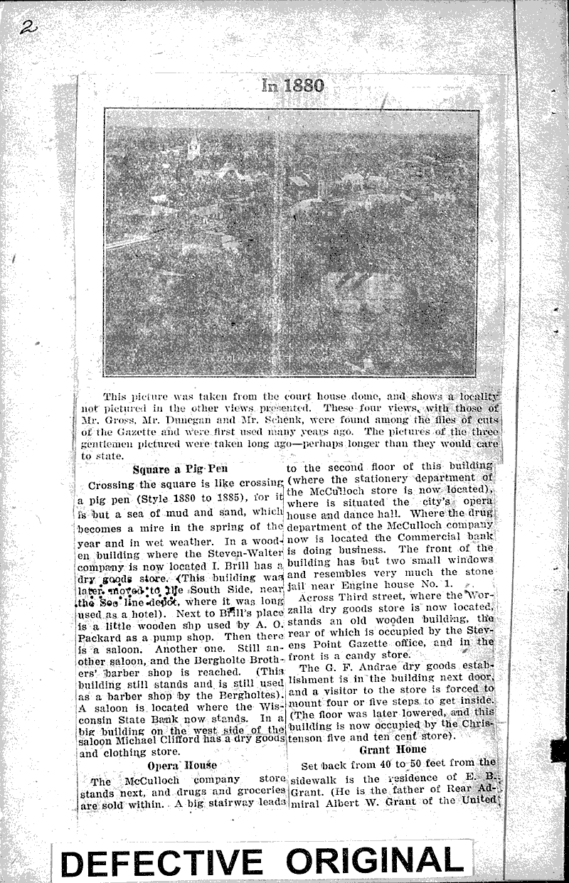 Main Street from 1880 to 1885 | Newspaper Article/Clipping | Wisconsin ...