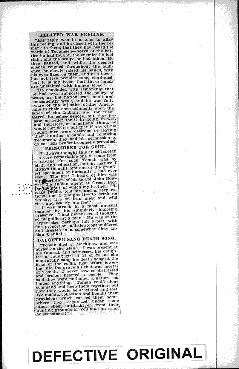 Famous Indian pacifist gave name to Tomah | Newspaper Article/Clipping ...