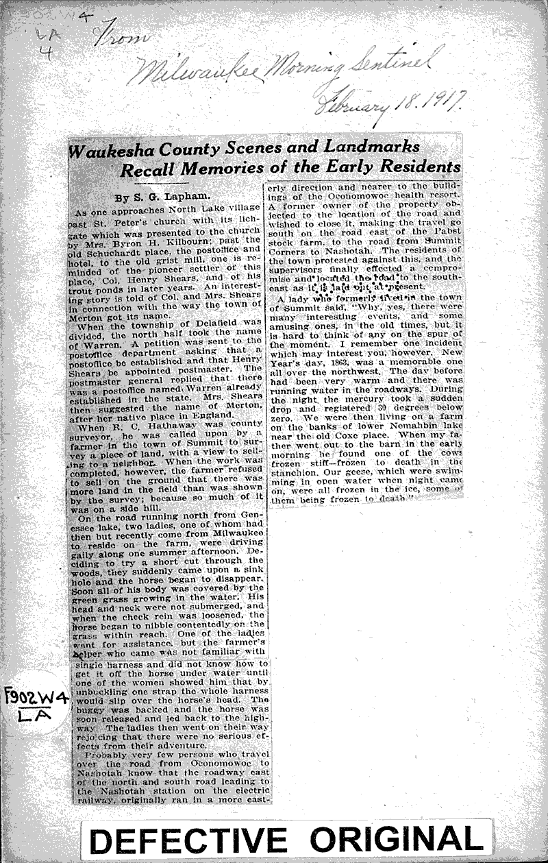 Waukesha County scenes and landmarks recall memories of the early ...