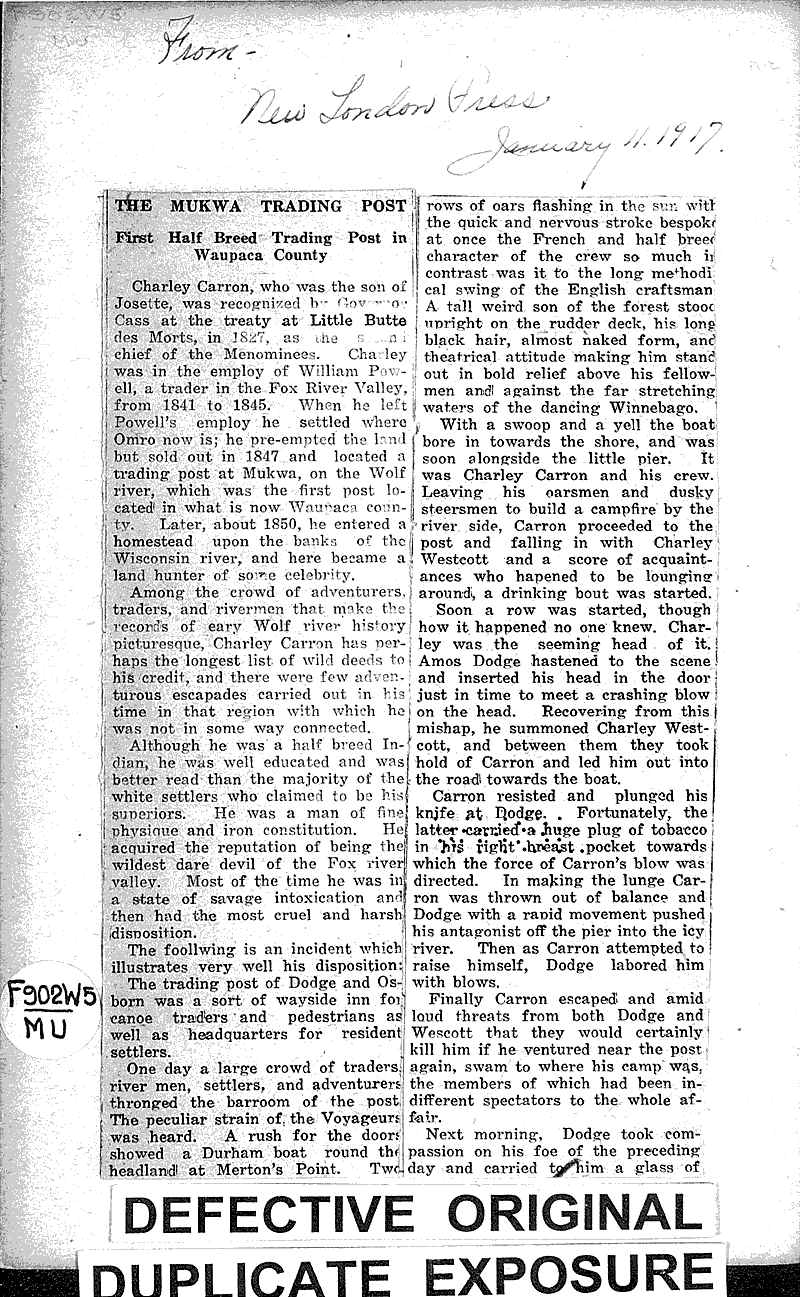 The Mukwa trading post | Newspaper Article/Clipping | Wisconsin ...