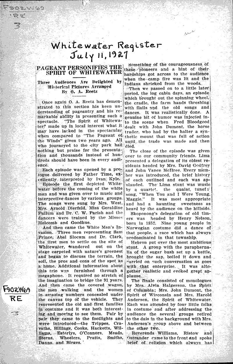 Pageant personifies the spirit of Whitewater | Newspaper Article ...