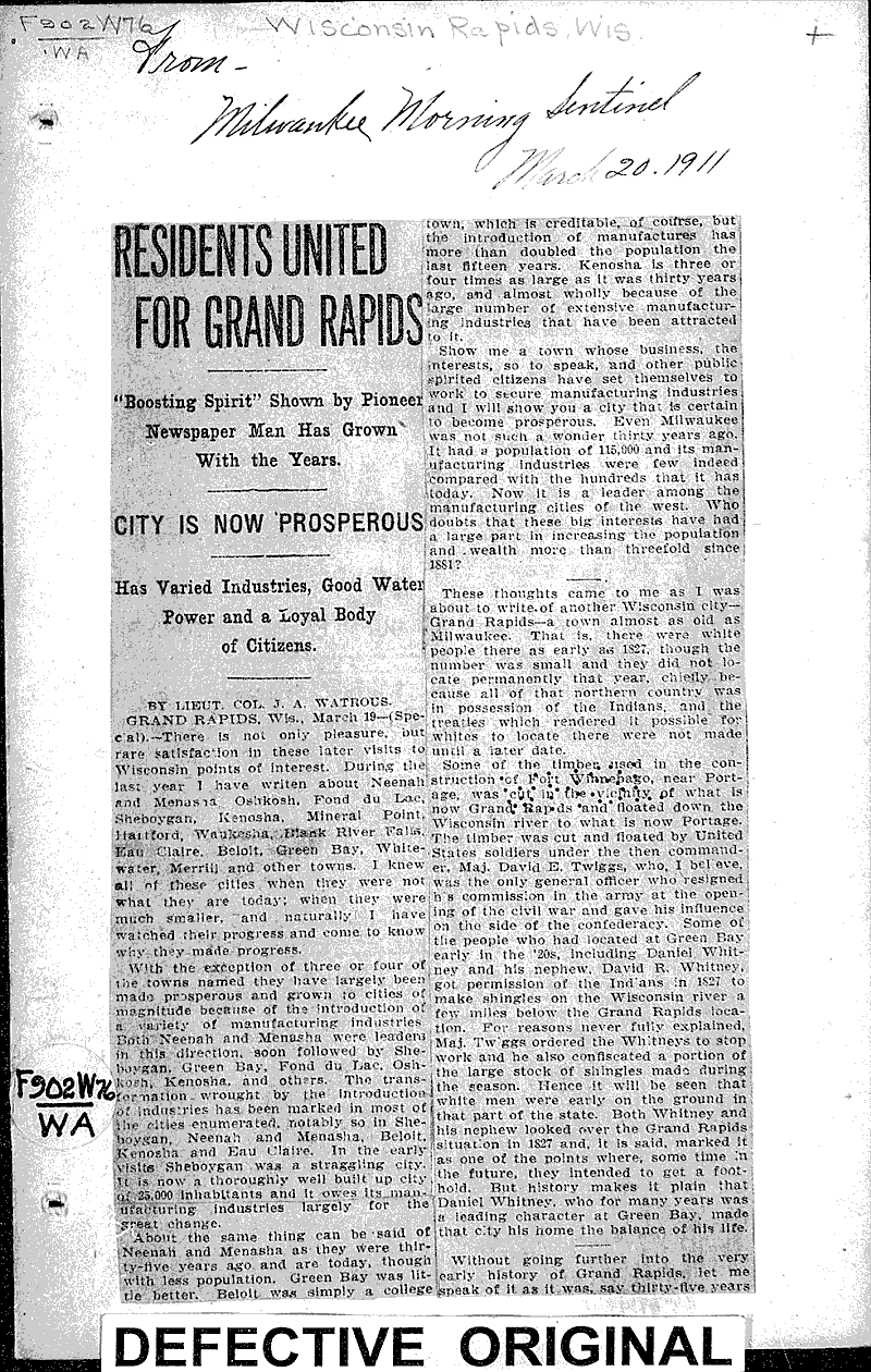 Residents united for Grand Rapids | Newspaper Article/Clipping ...
