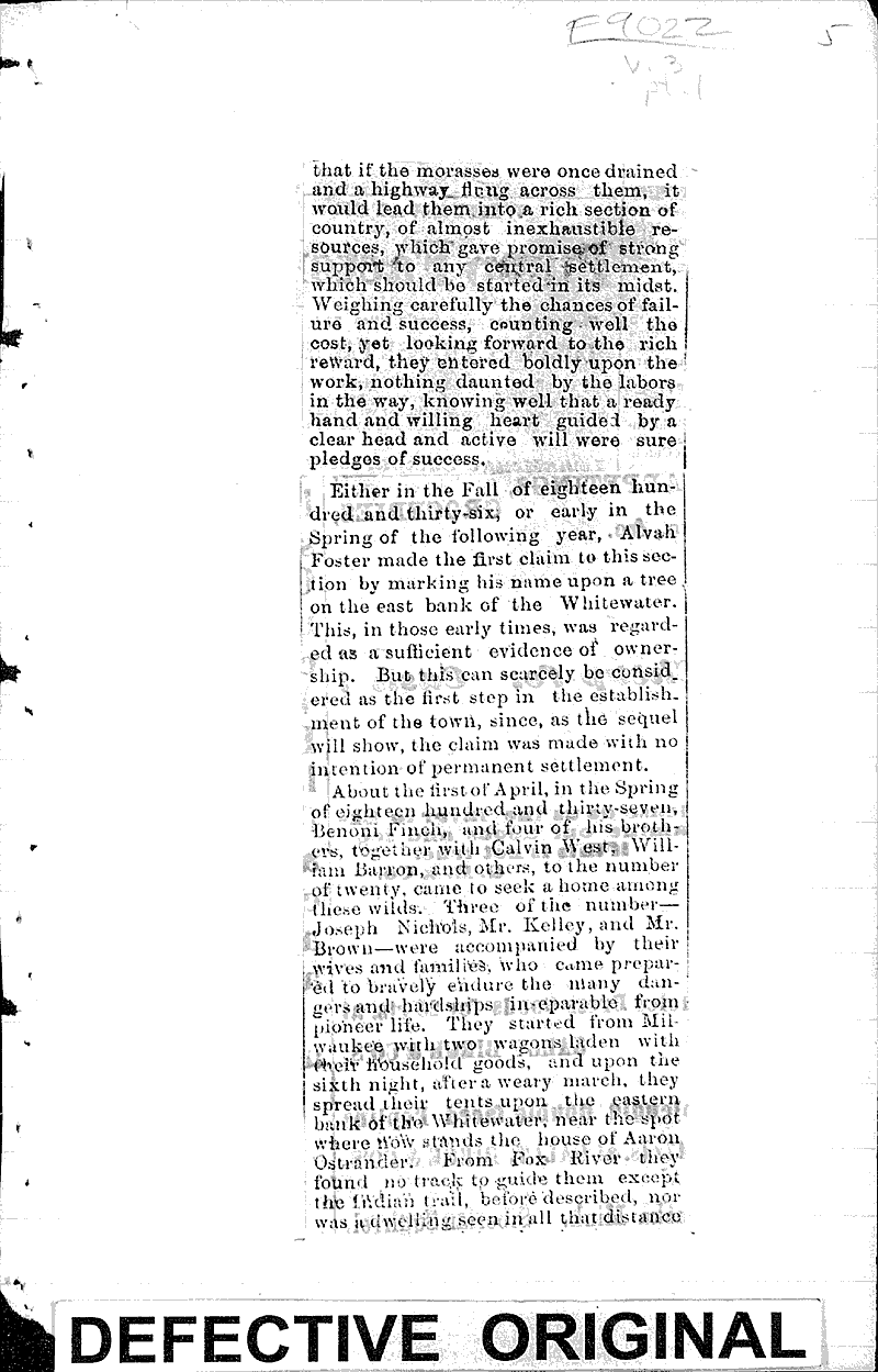 Reminiscences of Whitewater | Newspaper Article/Clipping | Wisconsin ...