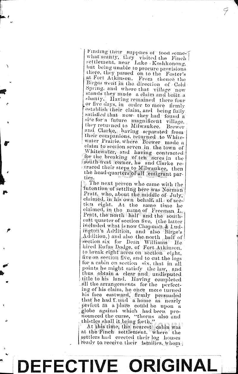 Reminiscences of Whitewater | Newspaper Article/Clipping | Wisconsin ...