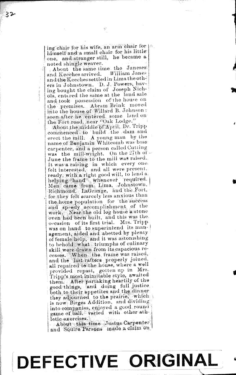 Reminiscences of Whitewater | Newspaper Article/Clipping | Wisconsin ...