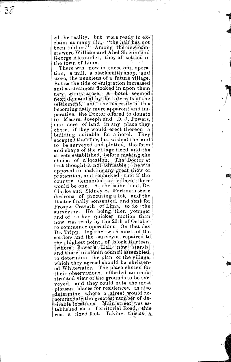 Reminiscences of Whitewater | Newspaper Article/Clipping | Wisconsin ...