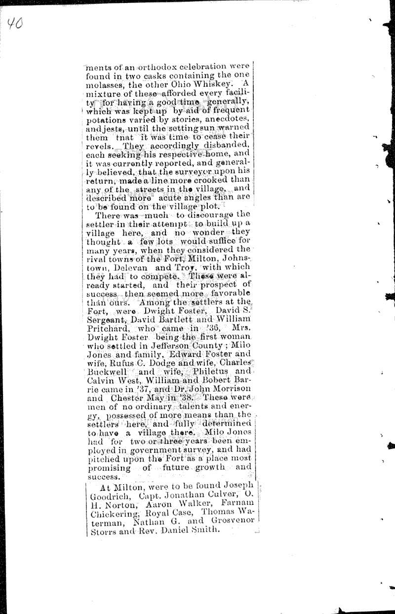 Reminiscences of Whitewater | Newspaper Article/Clipping | Wisconsin ...